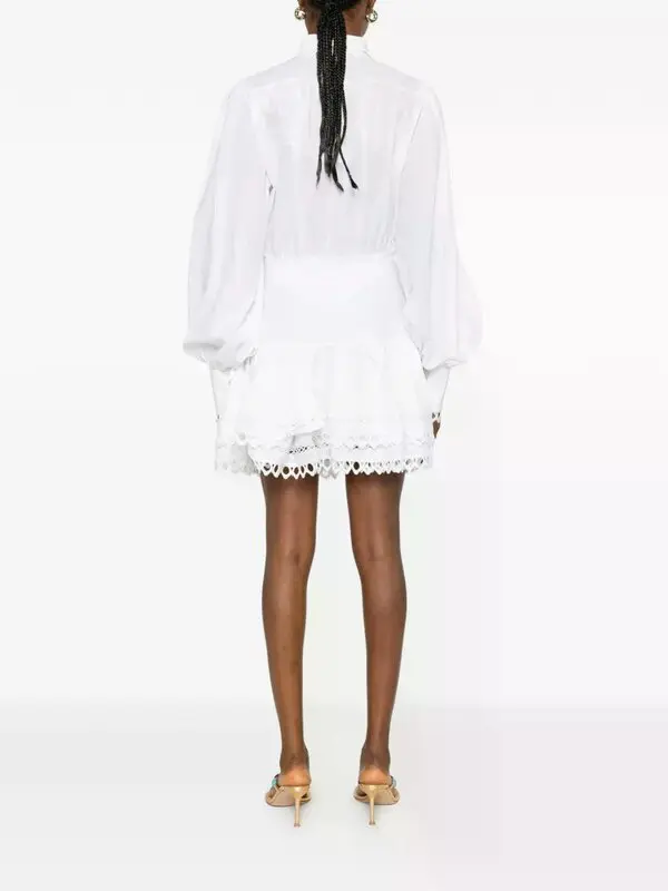 LES FILLES D'EVA Lace Trim Mini Dress