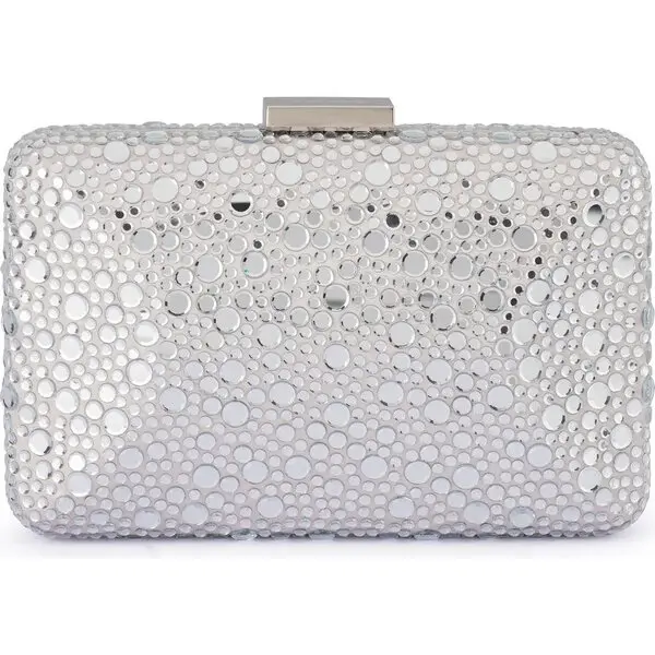 OLGA BERG Harriet Crystal Frame Clutch - Silver