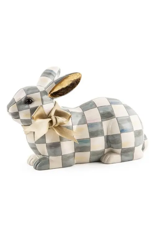 MACKENZIE-CHILDS Sterling Check Resting Bunny - Grey
