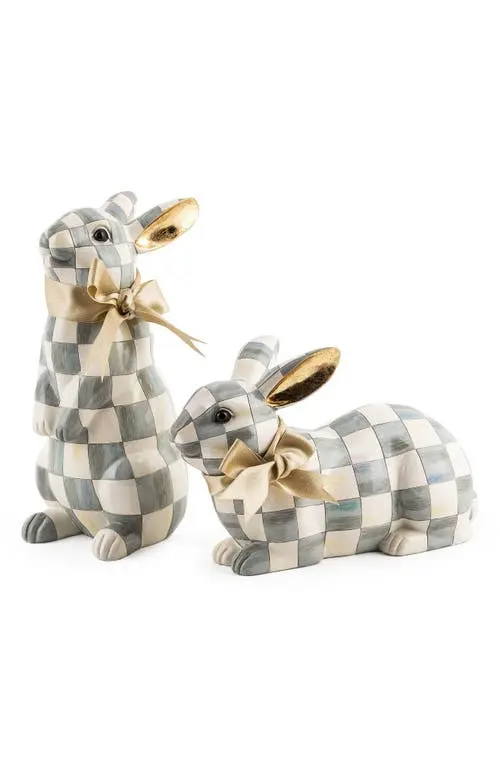 MACKENZIE-CHILDS Sterling Check Resting Bunny - Grey