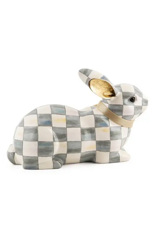 MACKENZIE-CHILDS Sterling Check Resting Bunny - Grey