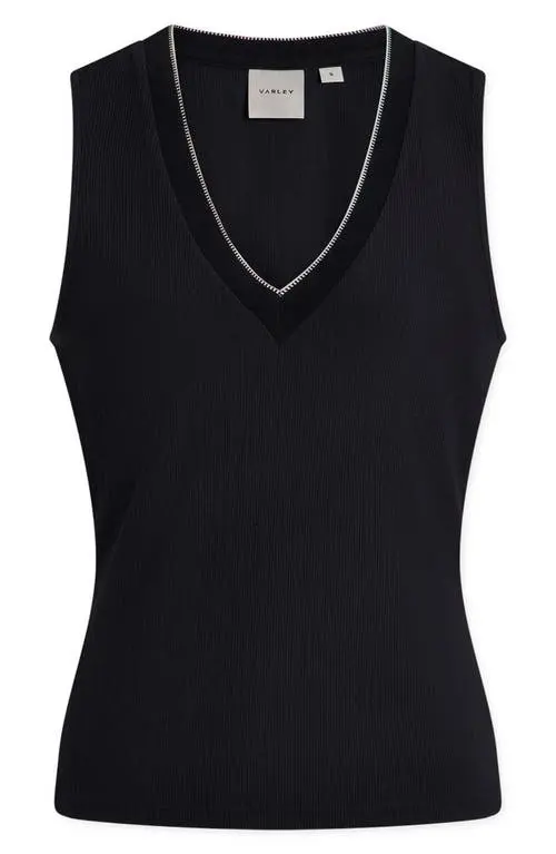 Varley Corby V-neck Modal Blend Tank - Black