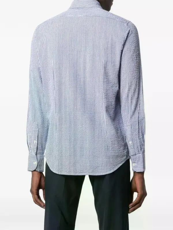 DEPERLU Button-up Striped Cotton Shirt