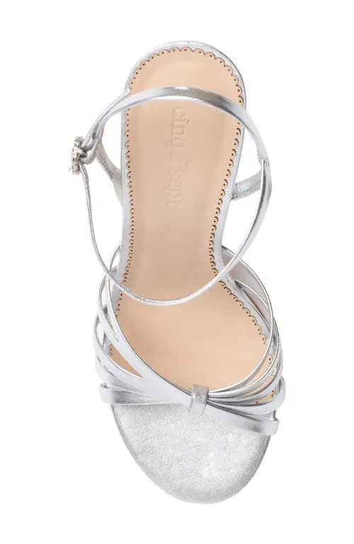Cinq À Sept Logan Ankle Strap Sandal - Silver Metallic