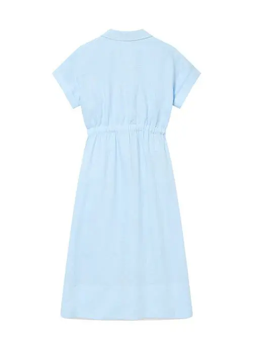 Mint Velvet Linen Utility Midi Shirt Dress - Blue