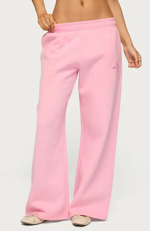 EDIKTED Embroidered Wide Leg Sweatpants