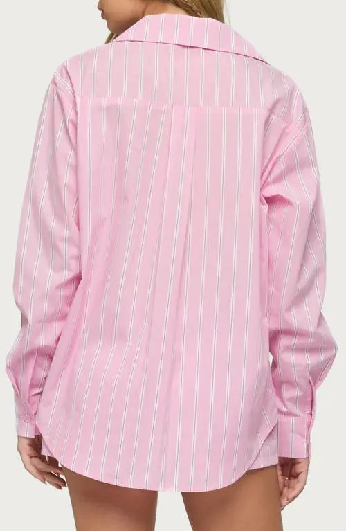 EDIKTED Striped Oversized Button-up Shirt