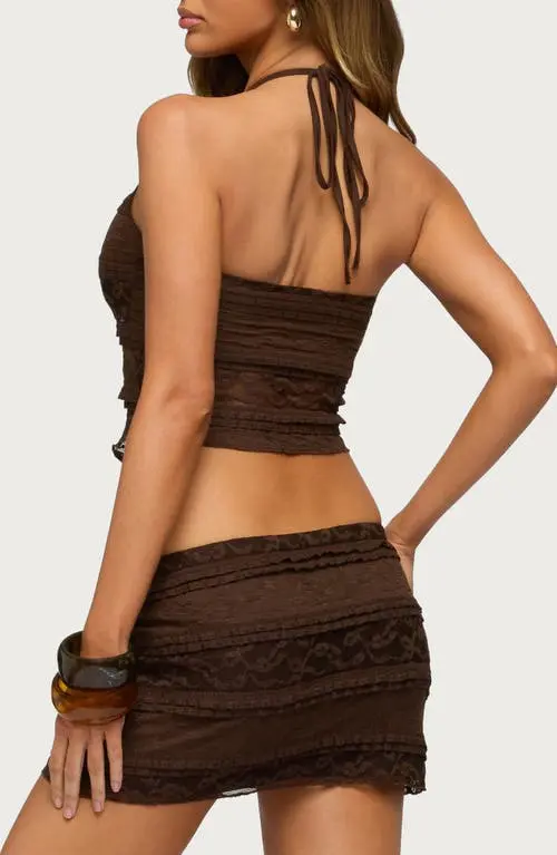 EDIKTED Lace Handkerchief Halter Top