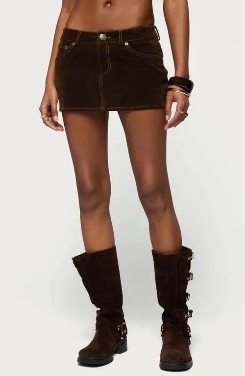 EDIKTED Faux Suede Miniskort