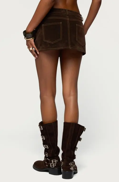 EDIKTED Faux Suede Miniskort