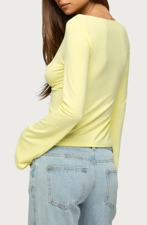 EDIKTED Scarlette Tie Front Top - Yellow