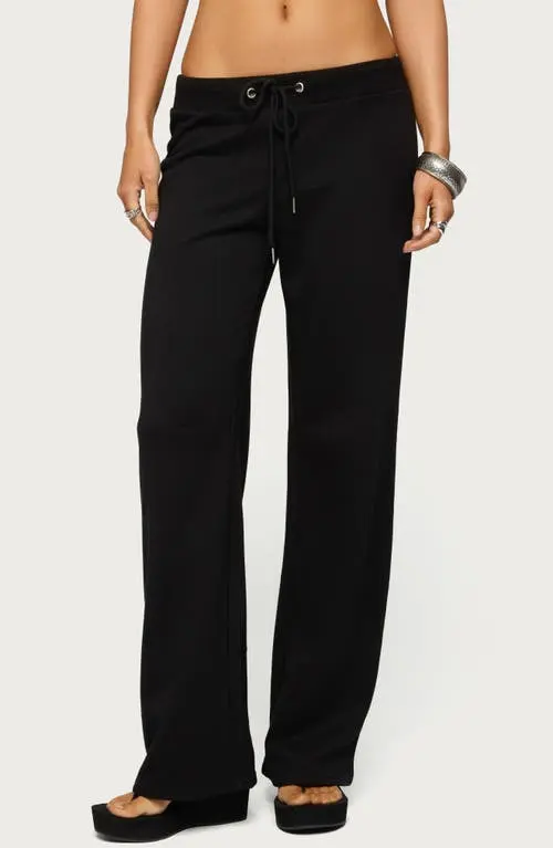 EDIKTED Quinn Straight Leg Sweatpants - Black