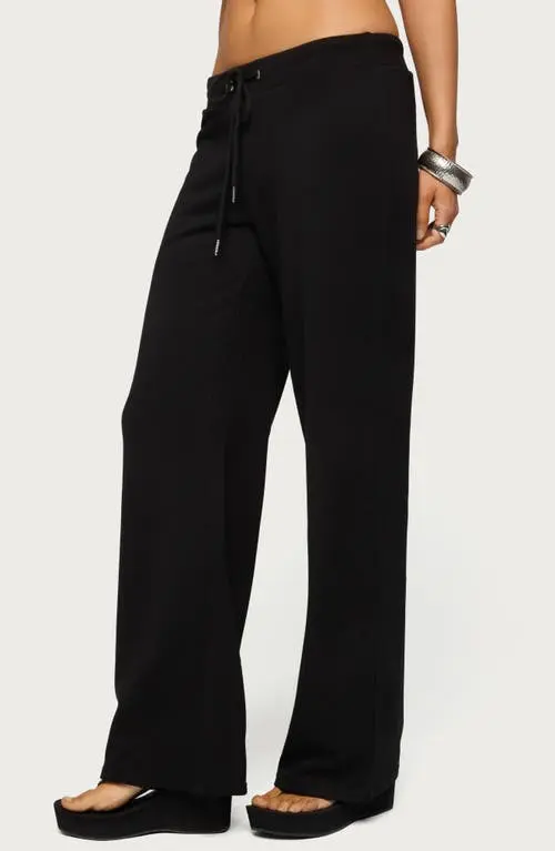 EDIKTED Quinn Straight Leg Sweatpants - Black