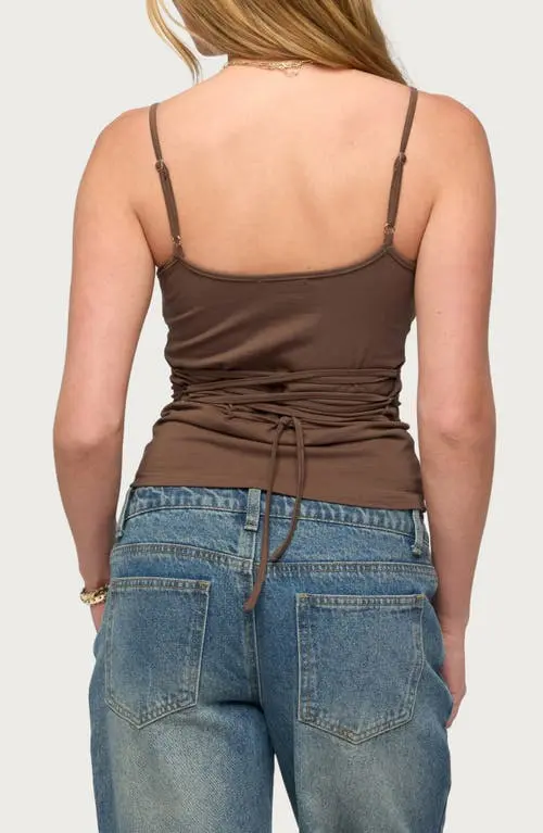 EDIKTED Lace-up Back Camisole