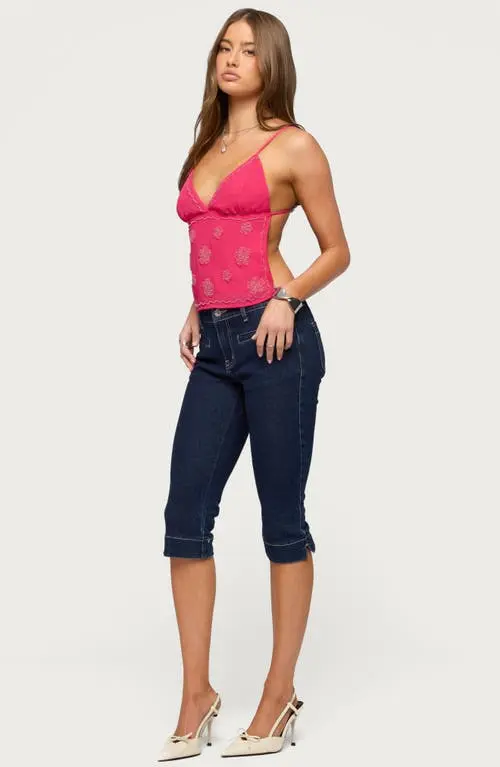 EDIKTED Beaded Open Back Camisole