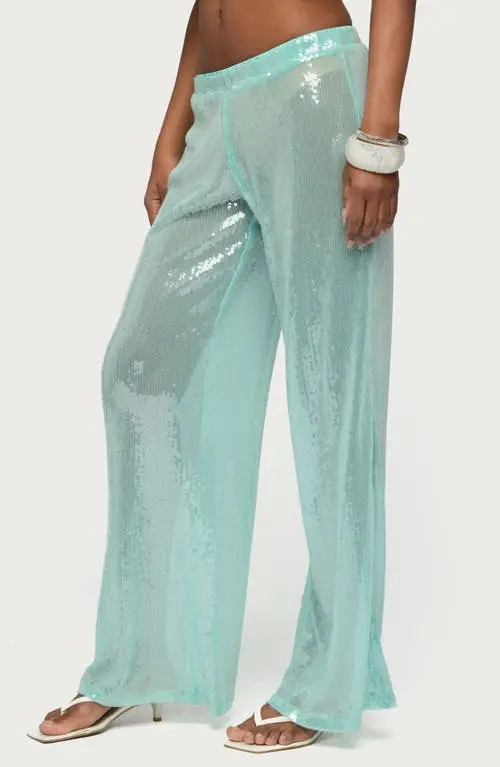 EDIKTED Sequin Wide Leg Pants