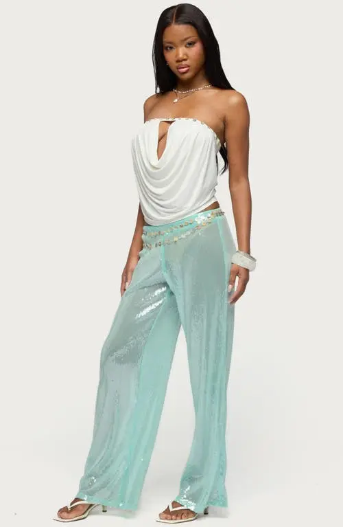 EDIKTED Sequin Wide Leg Pants