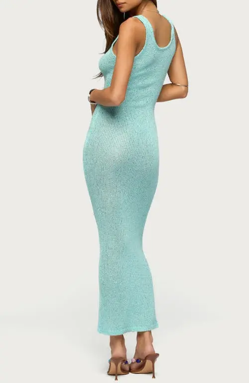 EDIKTED Sequin Sleeveless Maxi Sweater Dress