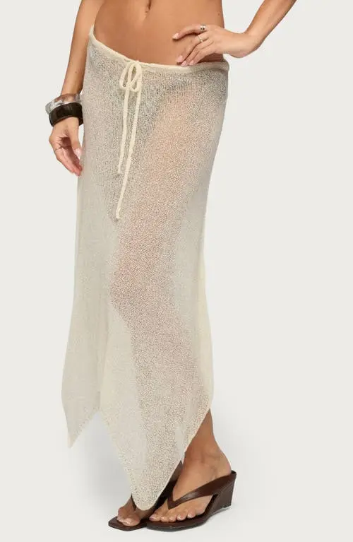 EDIKTED Isla Sheer Knit Cover-up Skirt