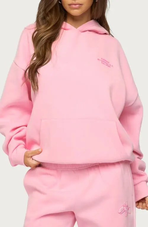 EDIKTED Keychain Graphic Hoodie - Pink