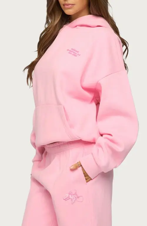 EDIKTED Keychain Graphic Hoodie - Pink