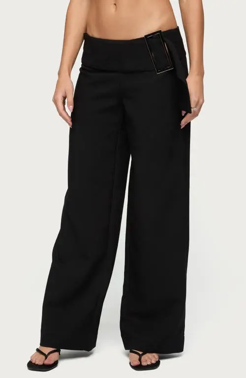 EDIKTED Buckle Low Rise Baggy Pants