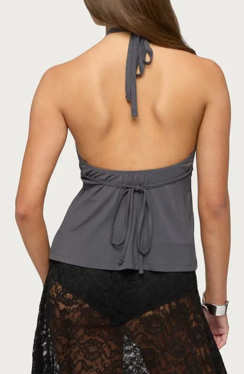 EDIKTED Split Front Crisscross Neck Top