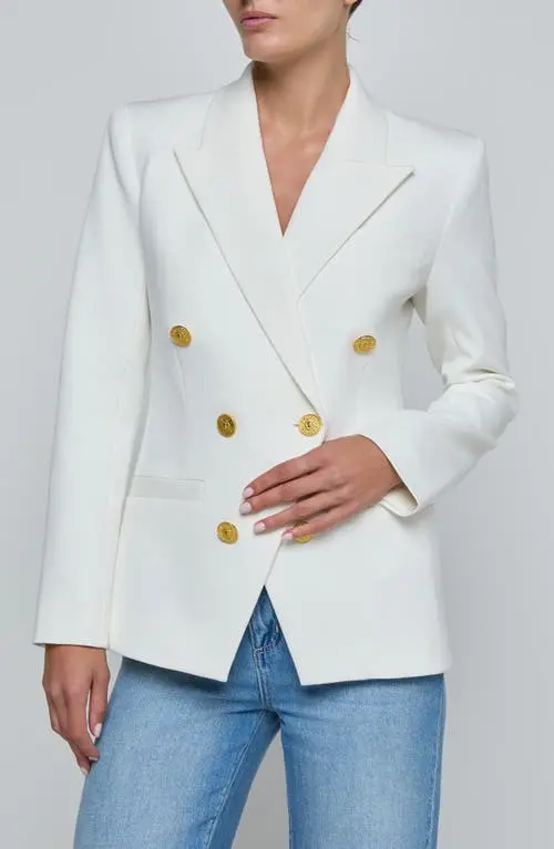 L'Agence Kyomi Double Breasted Blazer - White