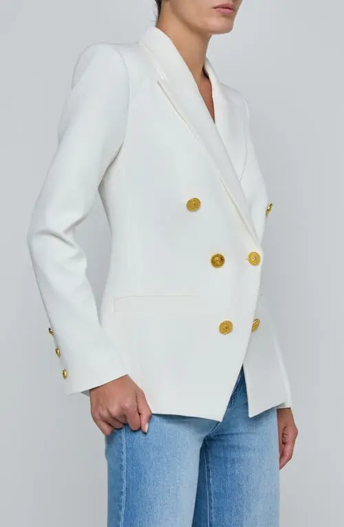 L'Agence Kyomi Double-breasted Blazer - White