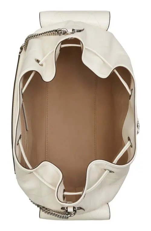 Tory Burch Large Charlie Quilted Leather Drawstring Shoulder Bag