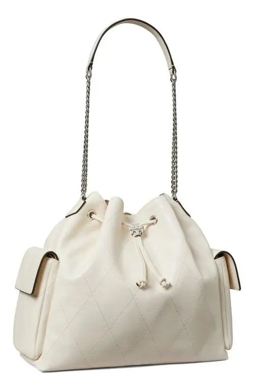 Tory Burch Large Charlie Quilted Leather Drawstring Shoulder Bag