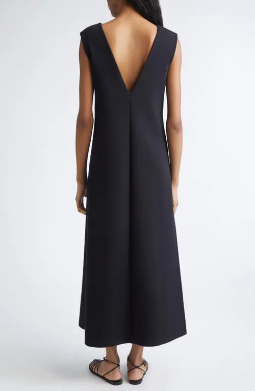 Max Mara Pepli V-back Scuba Knit Jersey Midi Dress