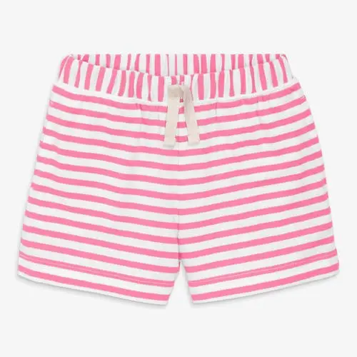 PRIMARY Striped Baby Play Short - Taffy White Stripe