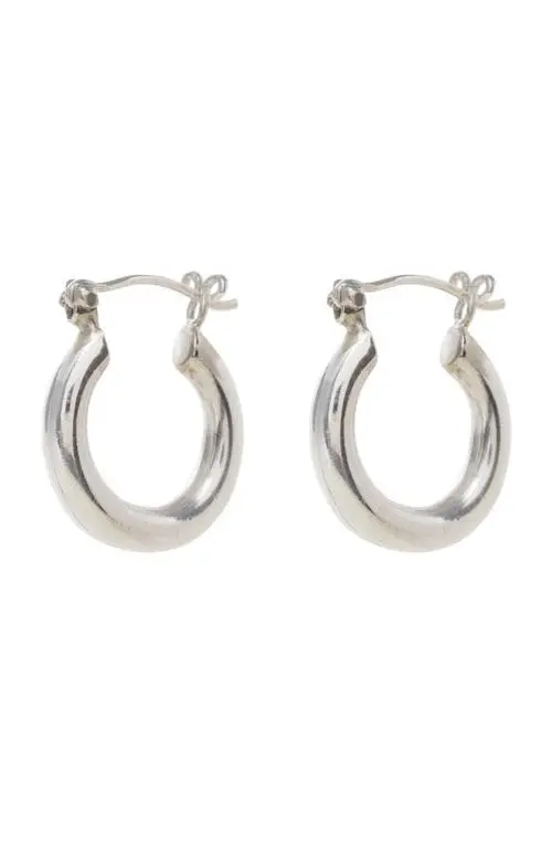 FREYA ROSE Pearl Mini Hoop Earrings - Silver