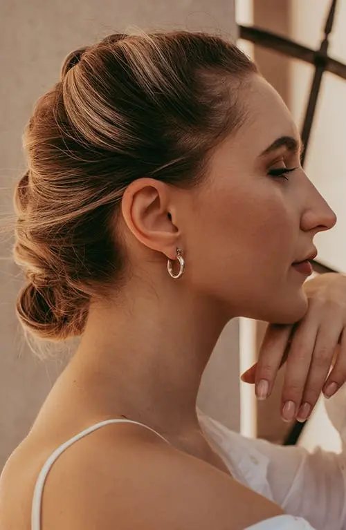 FREYA ROSE Pearl Mini Hoop Earrings - Silver