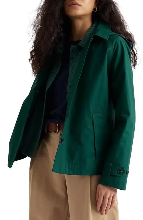 SEASALT CORNWALL Neap Tide Waterproof Organic Cotton Jacket With Removable Hood - Watson Green