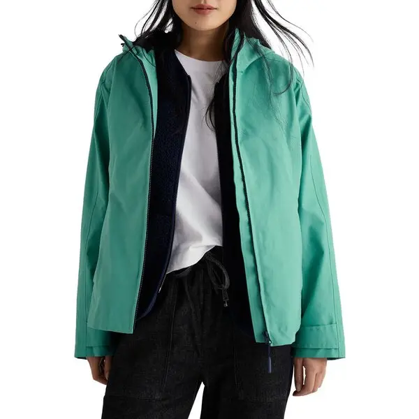 SEASALT CORNWALL Waterway Hooded Waterproof Jacket - Sage Leaf
