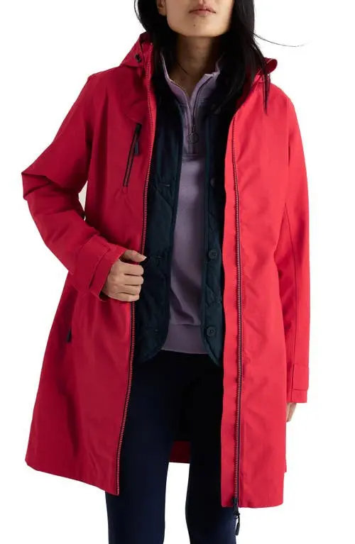 SEASALT CORNWALL Coverack Waterproof Organic Cotton Blend Raincoat With Removable Hood - Cinder