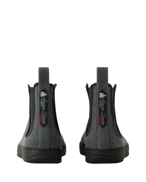 LANVIN Dbb1 High Top Canvas Sneakers - Black/anthracite