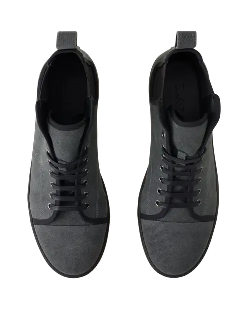 LANVIN Dbb1 High Top Canvas Sneakers - Black/anthracite
