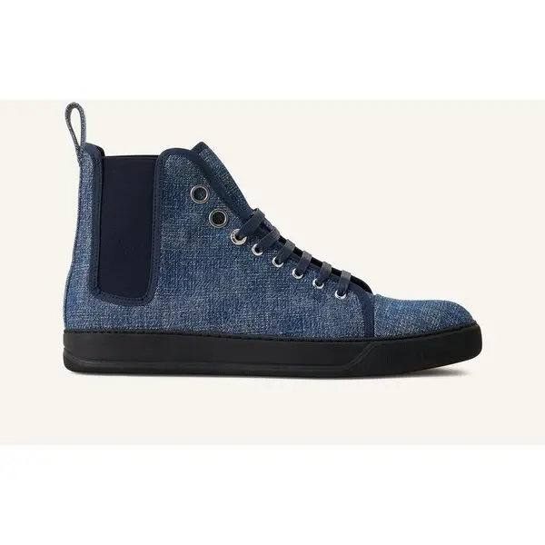 LANVIN Dbb1 High-top Denim Sneakers - Blue Denim