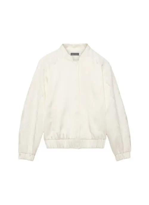 Mint Velvet Satin Lace Trim Bomber Jacket