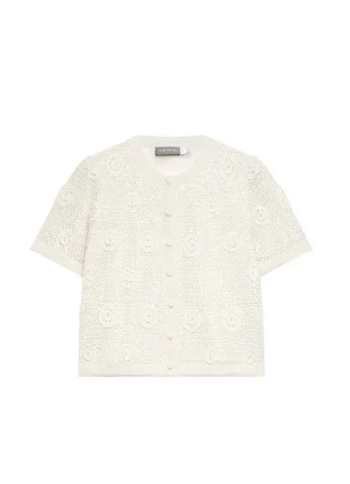 Mint Velvet Cotton Sequin Floral Crochet Top