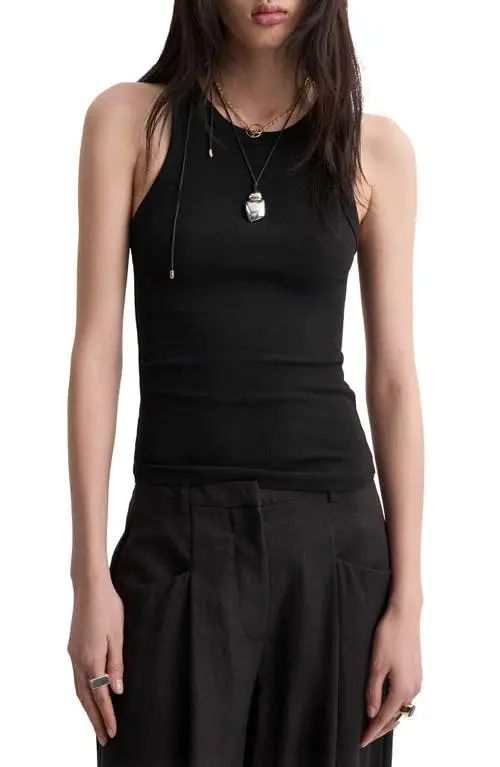 Mango Straight Fit Lyocell Blend Wide Leg Trousers