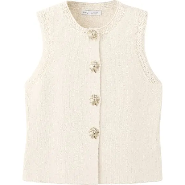 Mango Chaleco Frida Cotton Blend Sweater Vest