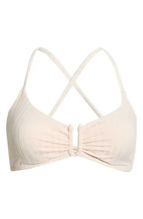 Sanctuary Textured Stripe U-bar Bikini Top - White Sand