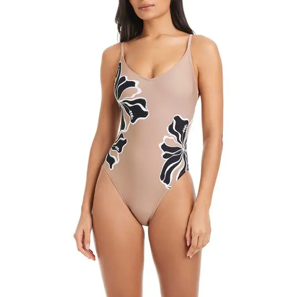 Sanctuary Sequin One-piece Swimsuit - Toasted Coconut