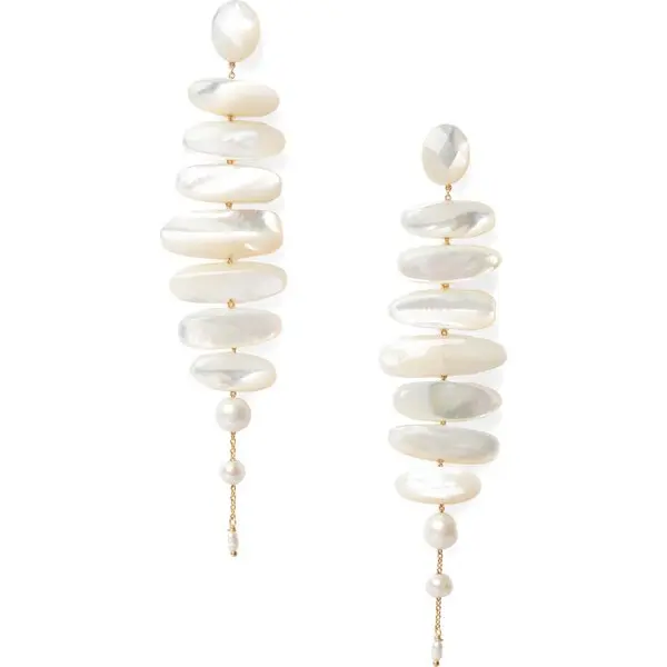 Chan Luu Mizumi Drop Earrings - White Mop