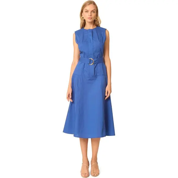 GILNER FARRAR Virien Cotton Midi Dress - Azure