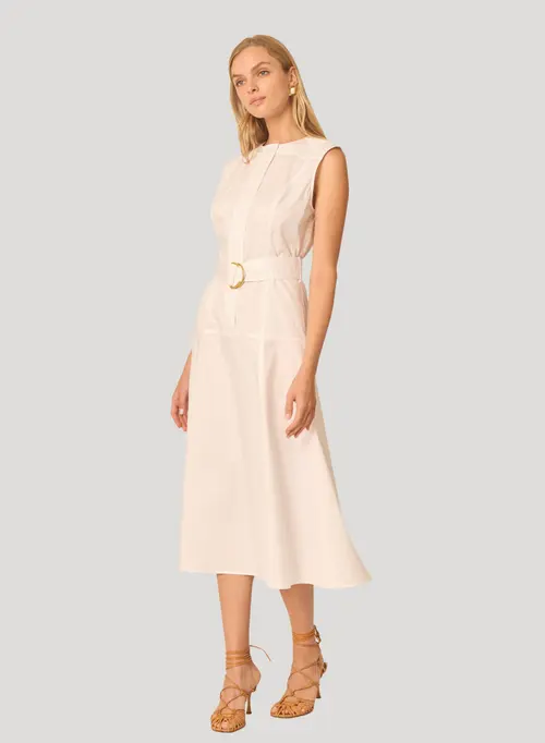 GILNER FARRAR Virien Cotton Midi Dress - White